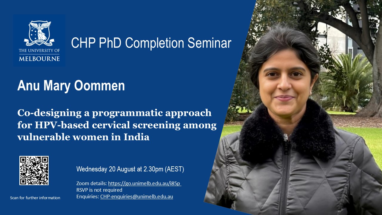 CHP PhD Completion Seminar - Anu Oommen