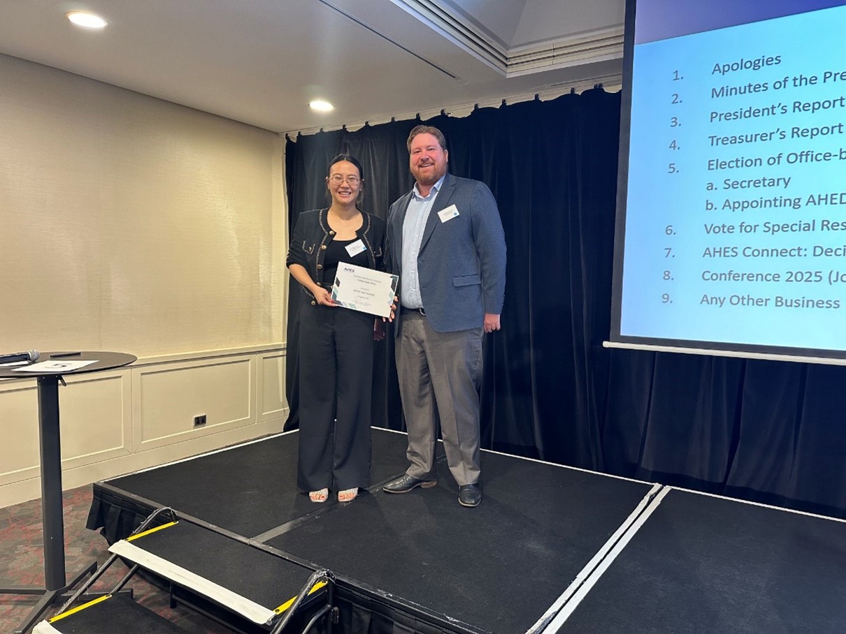 A/Prof Ilias Goranitis receives AHES 2024 Policy Impact Prize